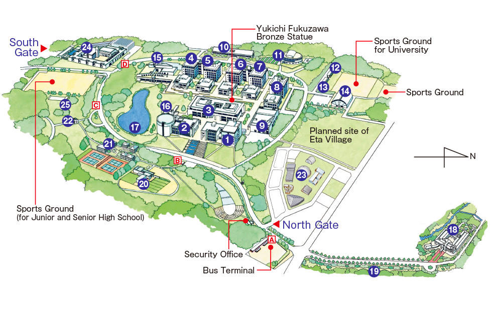 Campus Map | Keio University Shonan Fujisawa Campus