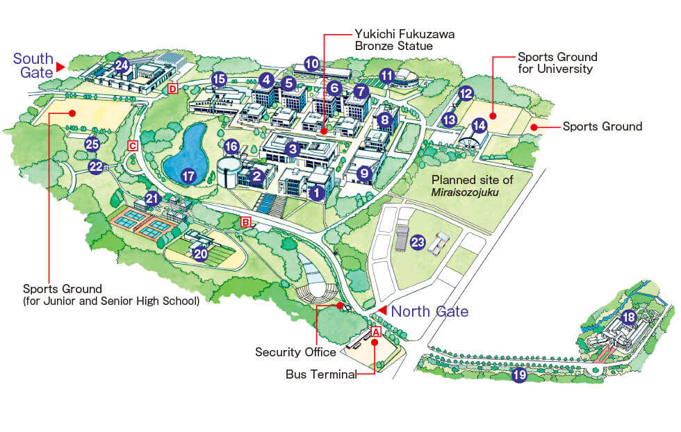 Campus Map | Keio University Shonan Fujisawa Campus